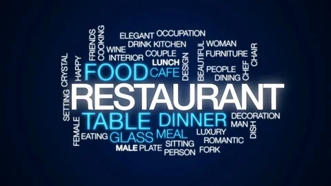 Restaurant animated word cloud, text des... | Stock Video | Pond5