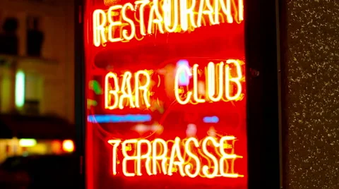 Restaurant Bar Club Sign | Stock Video | Pond5