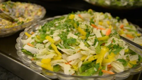 Restaurant guests select food from a buf... | Stock Video | Pond5