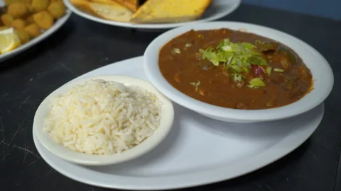 Restaurant plating of traditional Cajun ... | Stock Video | Pond5