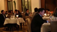 Crowded Fancy Restaurant