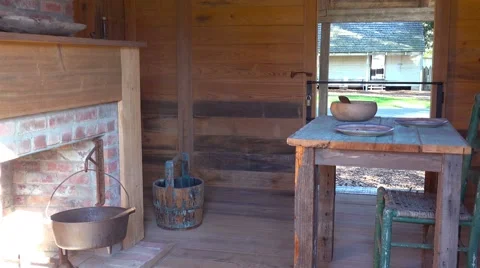 The restored interior of a slave cabin i... | Stock Video | Pond5