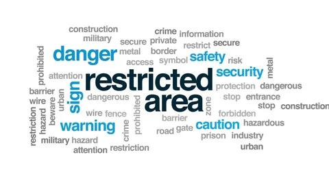 Restricted area animated word cloud, tex... | Stock Video | Pond5