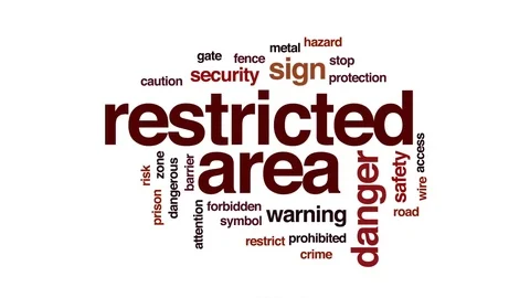 Restricted area animated word cloud, tex... | Stock Video | Pond5