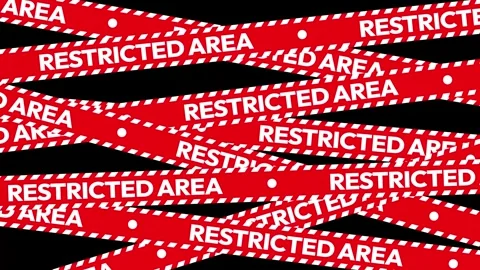Restricted Area red bar showing on the b... | Stock Video | Pond5