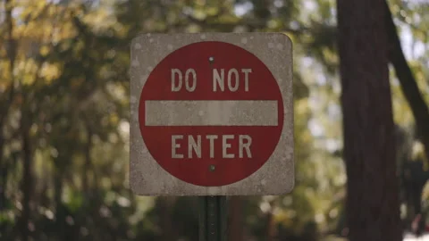 Restriction sign saying "do not enter" i... | Stock Video | Pond5