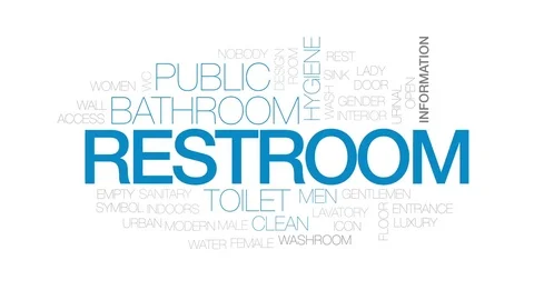 Restroom animated word cloud, text desig... | Stock Video | Pond5