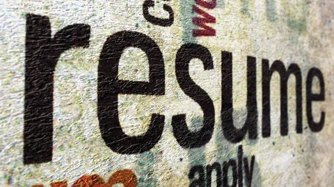 Resume text on grunge background | Stock Video | Pond5