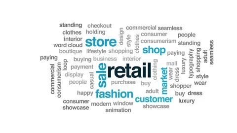 Retail animated word cloud. Kinetic typo... | Stock Video | Pond5