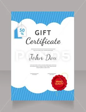 Retail store discount certificate design template: Graphic #173498641