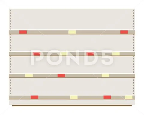 Retail store white empty shelves flat cartoon vector illustration ...