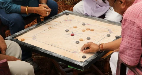 Retired People Playing Carrom Board | Stock Video | Pond5