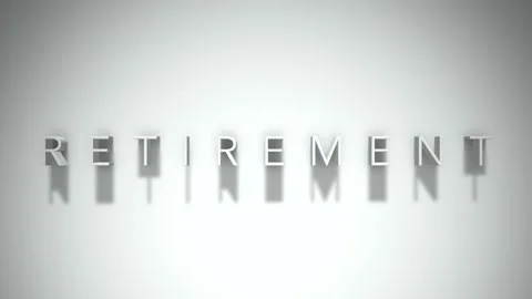 Retirement 3D title animation with shado... | Stock Video | Pond5