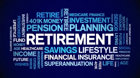 Retirement animated word cloud,animation... | Stock Video | Pond5