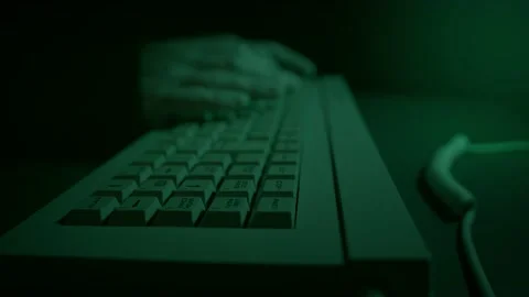 Retro 1980s Hacker Using Vintage Compute... | Stock Video | Pond5