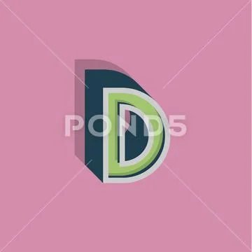 Retro 3D character from a fontset, vector illustration: Graphic #136089197