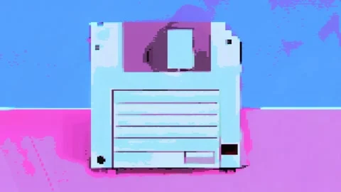 Retro 80s 90s Computer Floppy Disk Motio... | Stock Video | Pond5