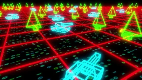 Retro 80s game tanks VHS tape video war ... | Stock Video | Pond5