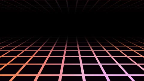 Retro 80s Synthwave Grid neon horizon fu... | Stock Video | Pond5