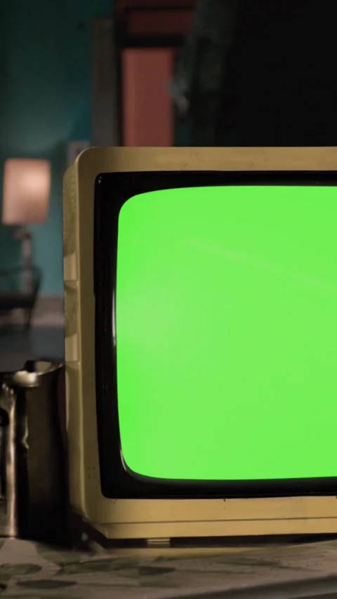 Retro 80s TV with Green Screen in a Home... | Stock Video | Pond5