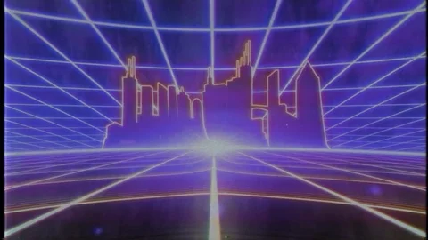 Retro 80s VHS tape video game intro land... | Stock Video | Pond5