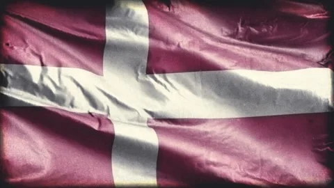 Retro aged Denmark flag waving on the wi... | Stock Video | Pond5