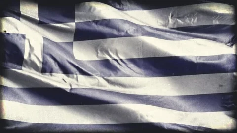 Retro aged Greece flag waving on the win... | Stock Video | Pond5