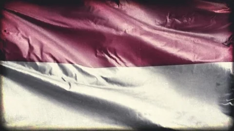 Retro aged Indonesia flag waving on the ... | Stock Video | Pond5