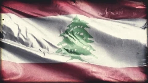 Retro aged Lebanon flag waving on the wi... | Stock Video | Pond5