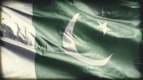 Retro aged Pakistan flag waving on the w... | Stock Video | Pond5