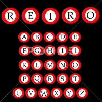 Retro alphabet vector font. ABC letters. Vector illustration ~ Clip Art ...
