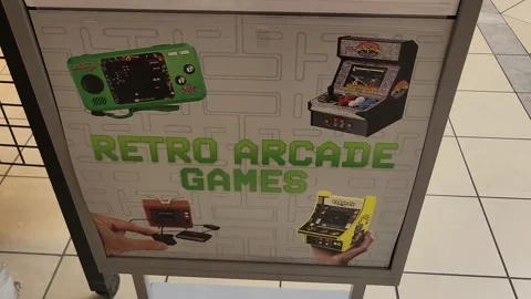 Retro Arcade Games Simon Mall Signage Re... | Stock Video | Pond5