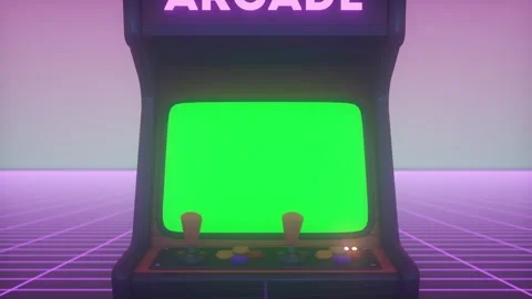 Retro Arcade Machine. Glowing Arcade Mac... | Stock Video | Pond5
