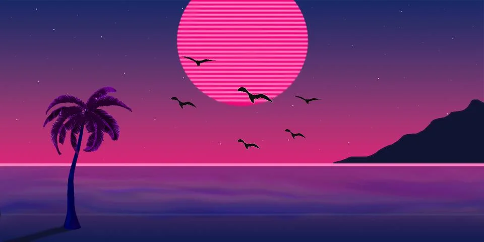 Retro Beach Background