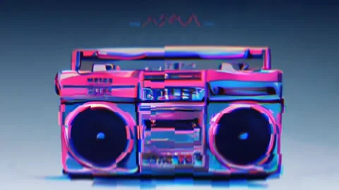 Retro Boom Box Radio Blaster Glitch Loop... | Stock Video | Pond5