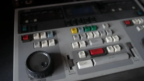 A retro broadcast video editing console ... | Stock Video | Pond5