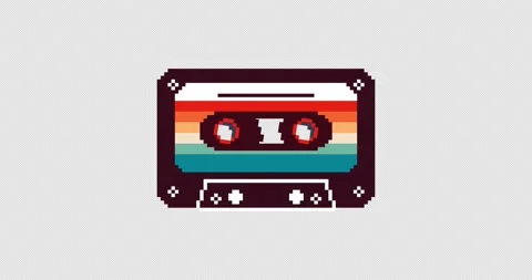 Retro cassette tape. Animation. Pixel ar... | Stock Video | Pond5