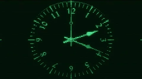 Retro Clock Spin in Ascii Code Art Style... | Stock Video | Pond5