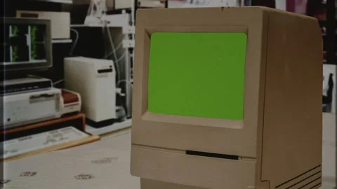 Vintage Computer Green Screen Stock Footage ~ Royalty Free Stock Videos ...