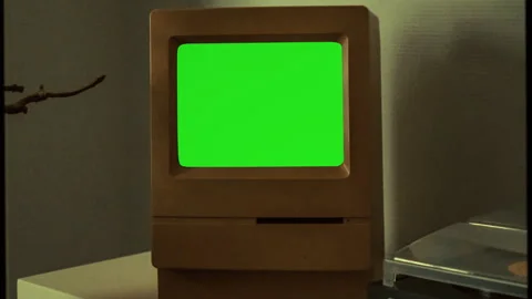 Retro Computer Green Screen Glitch Old V... | Stock Video | Pond5