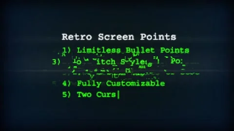 Retro Computer Screen Bullet Points ~ After Effects #232001046