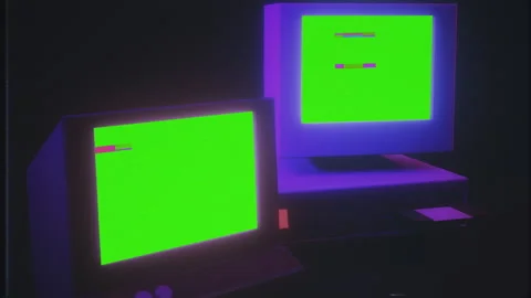 Vintage Computer Green Screen Stock Footage ~ Royalty Free Stock Videos ...