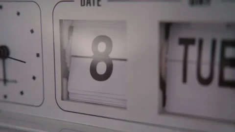Retro Flip Clock Calendar turning fast t... | Stock Video | Pond5