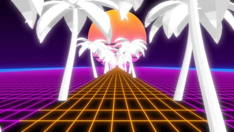 Retro futuristic 80's vice style - Synth... | Stock Video | Pond5