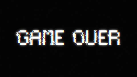 Retro Game Over Screen with Glitch Effec... | Stock Video | Pond5
