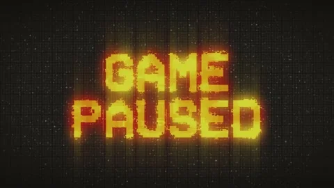 Retro GAME PAUSED text on old tv vhs gli... | Stock Video | Pond5