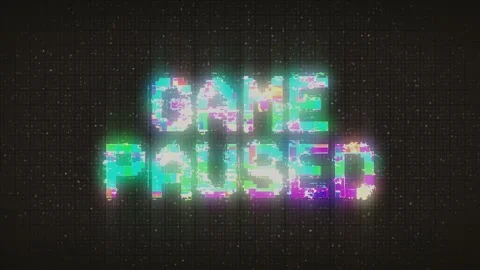 Retro GAME PAUSED text on old tv vhs gli... | Stock Video | Pond5