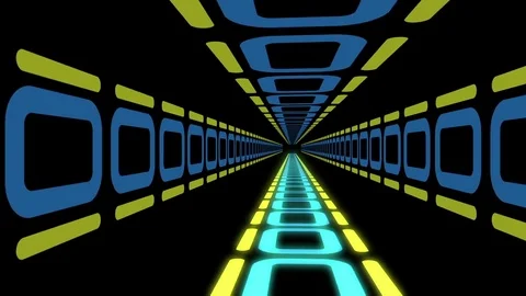 retro game style ,infinite tunnel flight... | Stock Video | Pond5