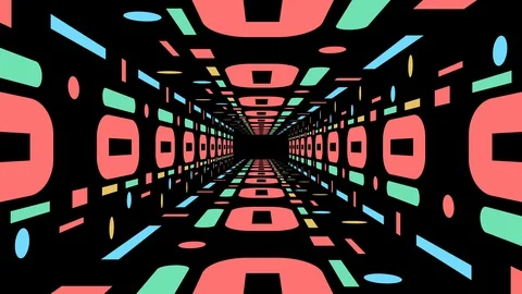 Retro game style infinite tunnel seamles... | Stock Video | Pond5