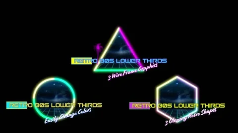 After Effects: Retro Glow Shape Lower Thirds #144611149